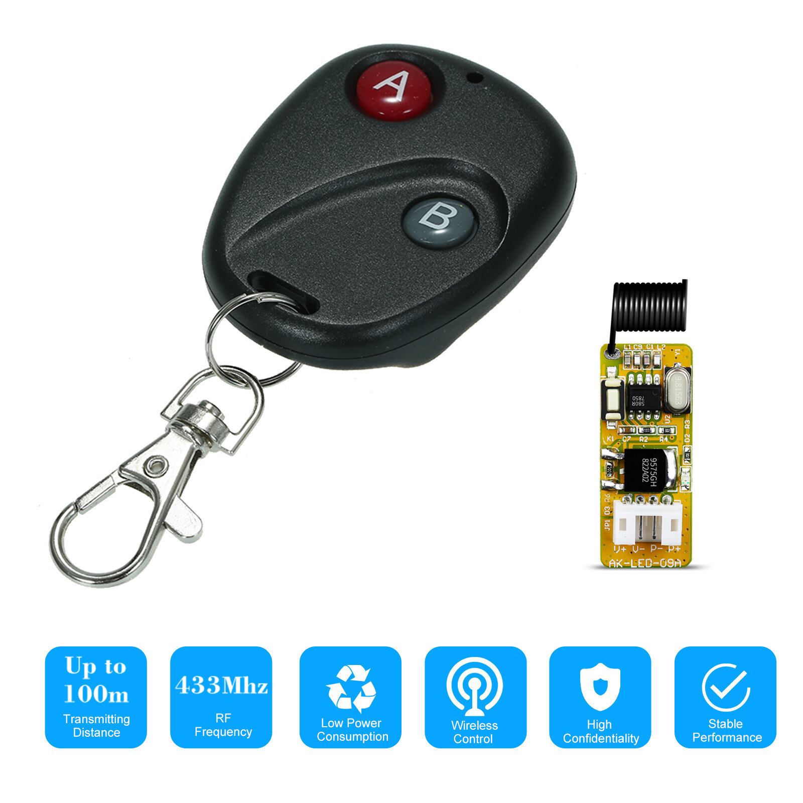 Радиомодуль 433 МГц, приемник и пульт ДУ, управление реле, беспроводной выключатель