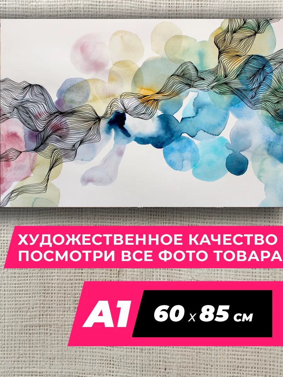 Постер Абстракция на стену 2 абстракционизм A1, матовая фотобумага премиум качества