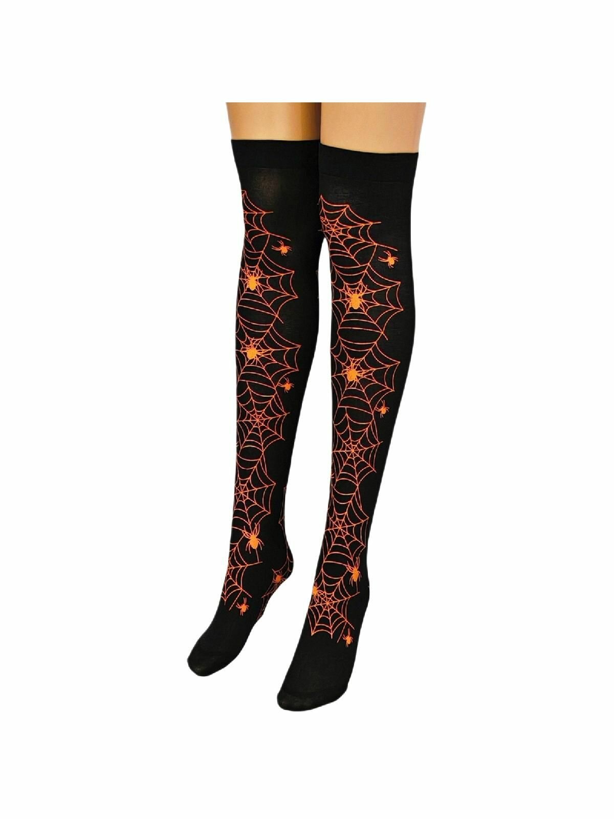 Женские чулки с паутиной, высокие, готические, для Хэллоуина, косплей, вечеринки