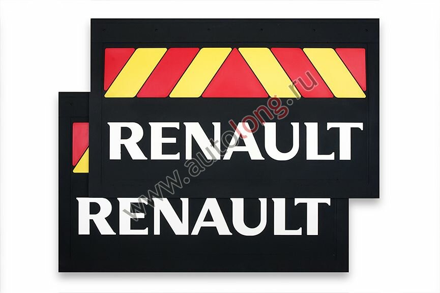 Брызговики "LUX PRO" RENAULT, задние, резина, красно-желтые, 2 шт.