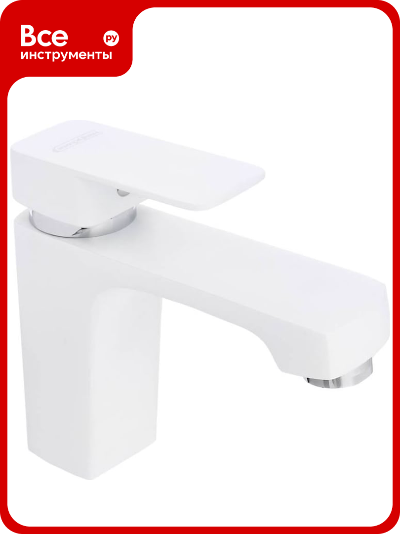 Смеситель для раковины СоюзКран керам. картридж 35мм, белый, цинк, SK02-M105 567-120, керамическим