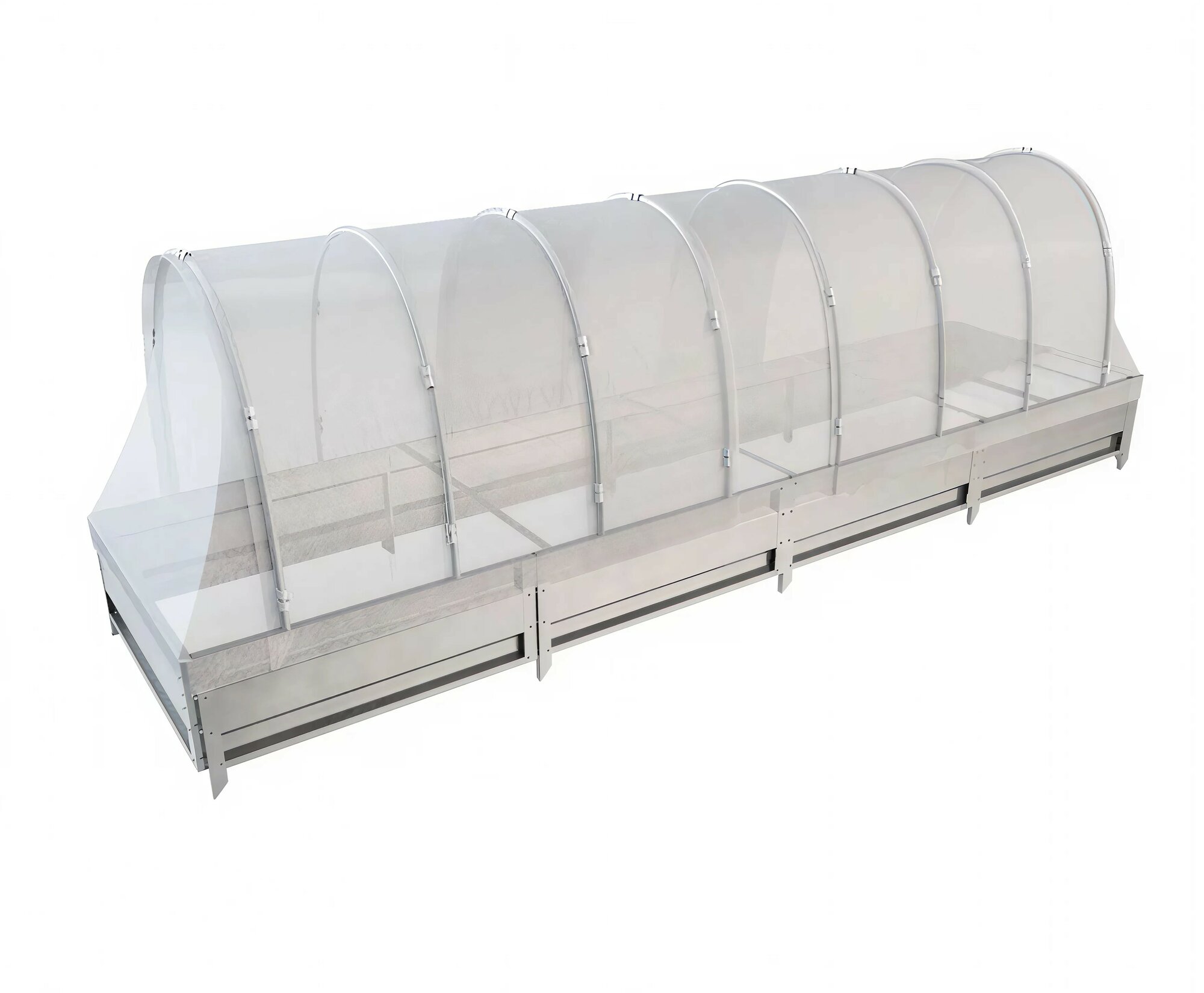 Теплица-парник арочный со спанбондом на грядке 36 см Delta-Park, 1х4 м