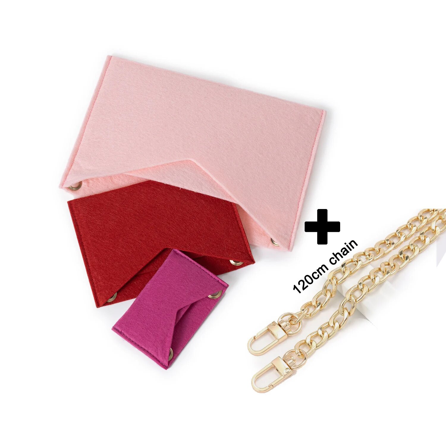 Войлочный органайзер для сумки Louis Vuitton Kirigami Pochette, 3 шт. Розовый, 3 SET