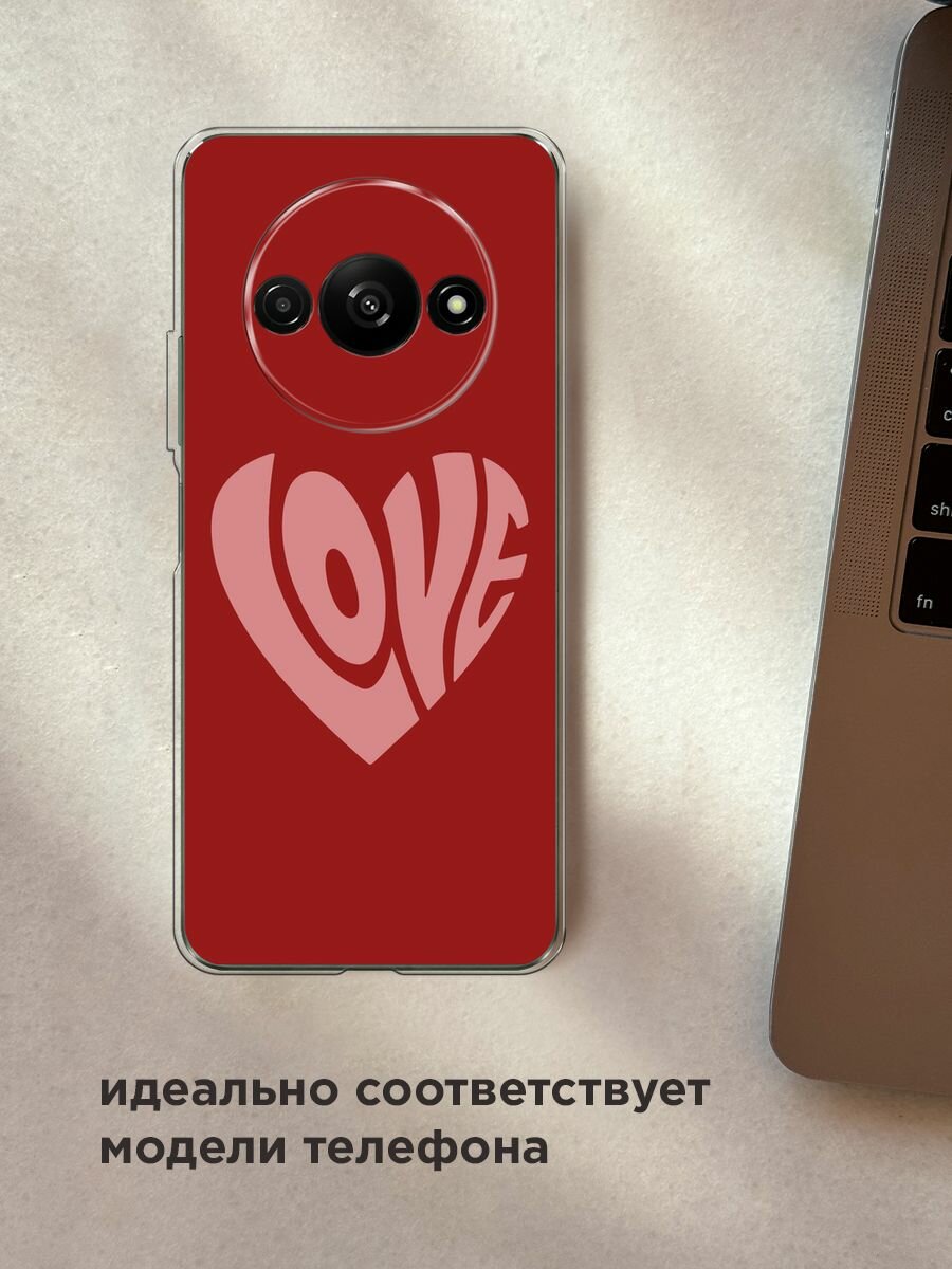 Чехол на Xiaomi Redmi A3/A3x/Poco C61 / Сяоми Редми А3/A3x/Поко С61 с принтом "Love heart 1 - 14 февраля" — фото 1