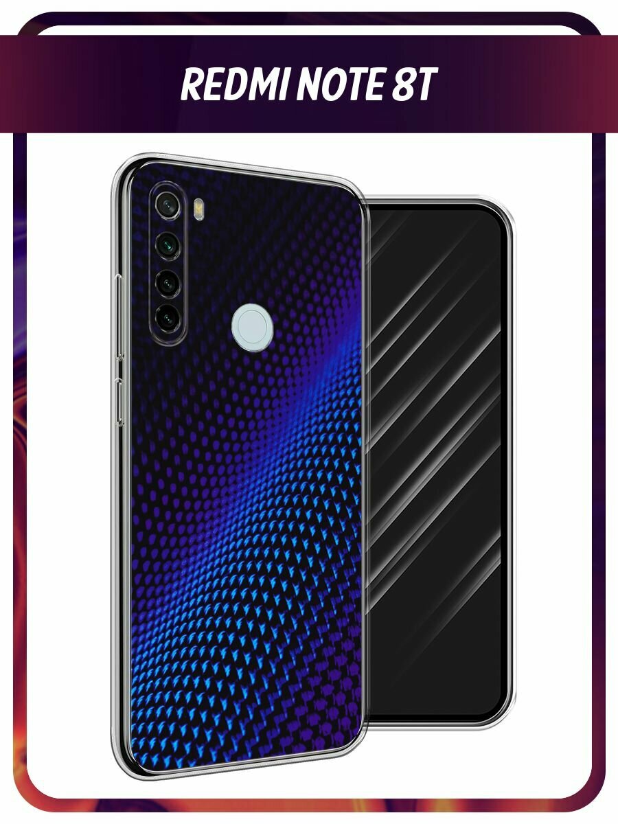 Чехол на Xiaomi Redmi Note 8T / Сяоми Редми Нот 8Т с принтом "Синий карбон"