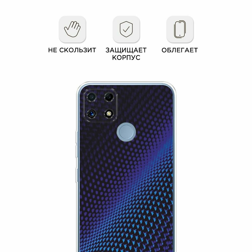 Чехол на Realme C25/C25s / Реалми С25/C25s с принтом "Синий карбон" — фото 1