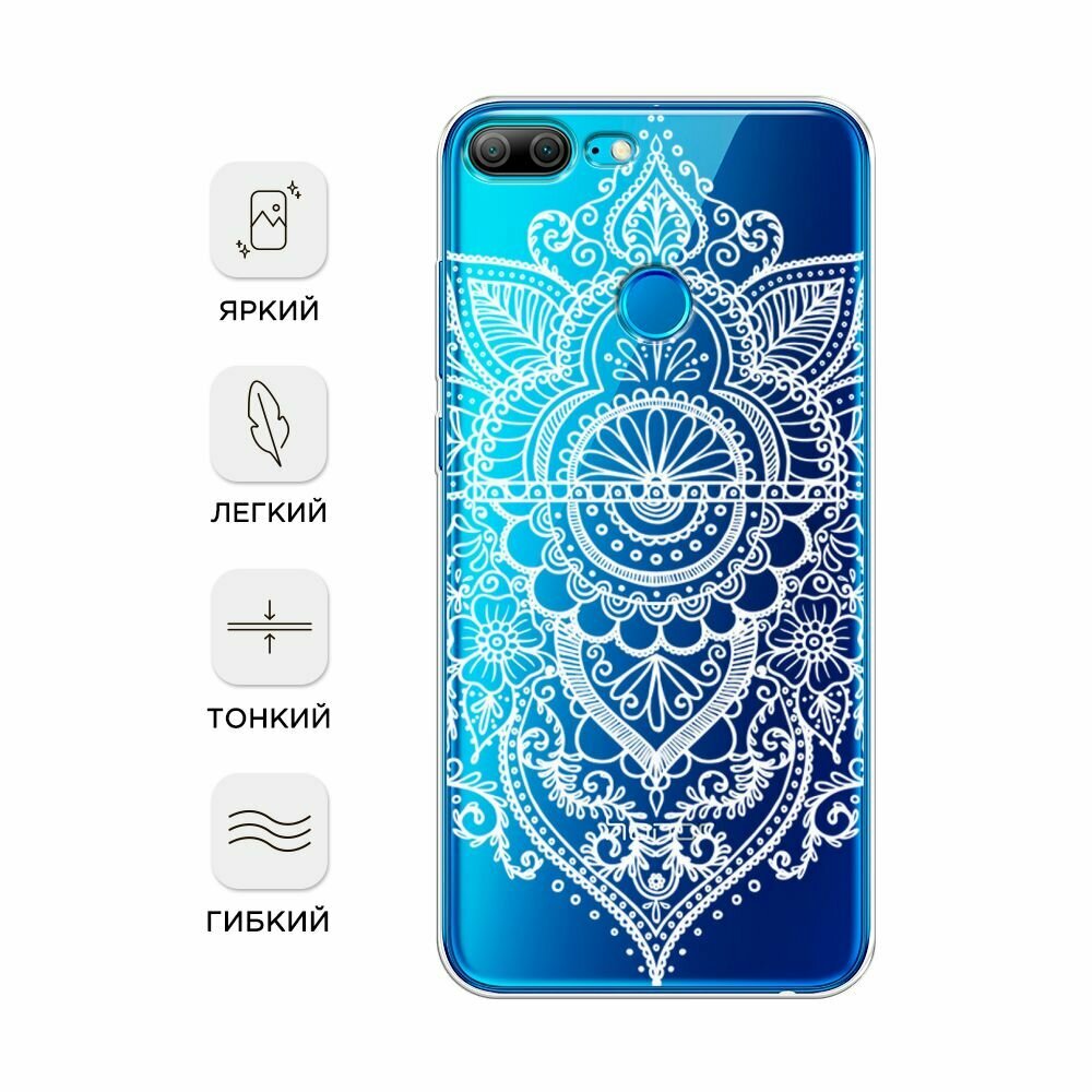 Чехол на Honor 9 Lite / Хонор 9 Лайт с принтом "Солнечный узор", прозрачный — фото 1