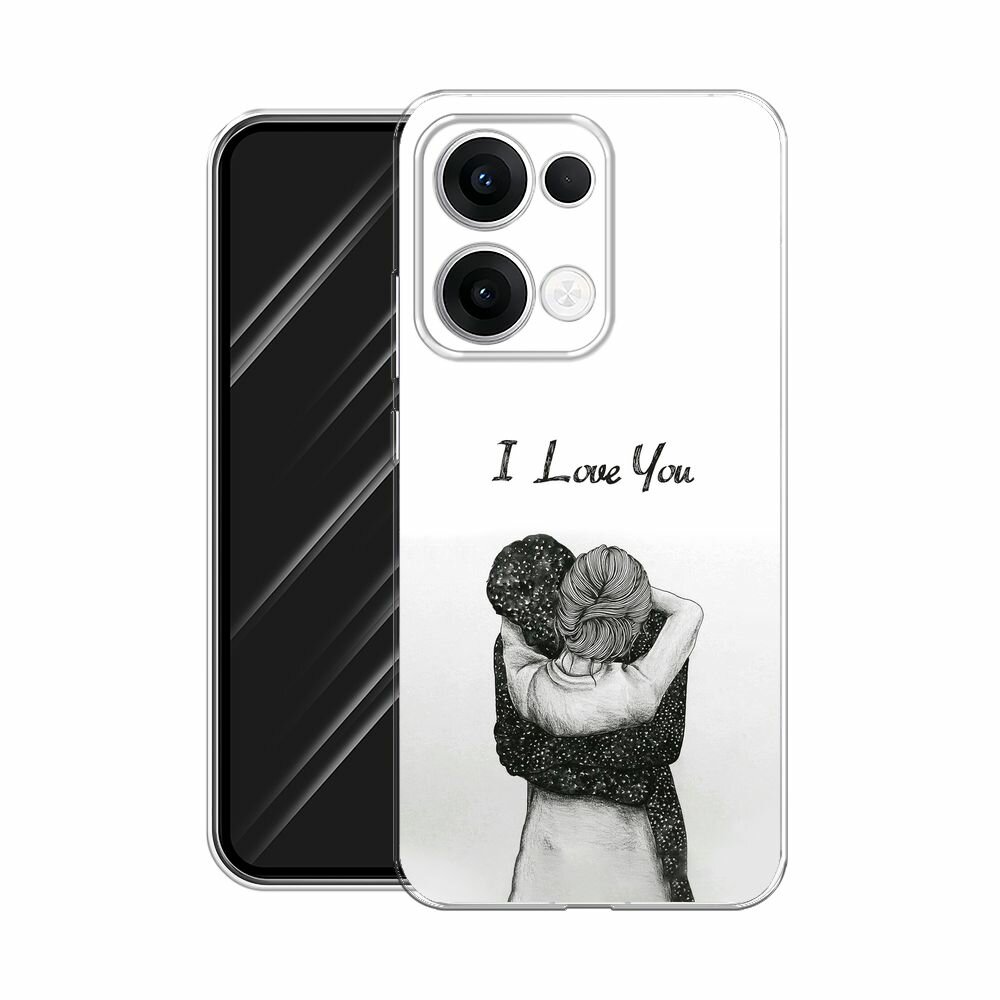 Силиконовый чехол на Oppo Reno 13 / Оппо Рено 13 с принтом I love you 1 — фото 1