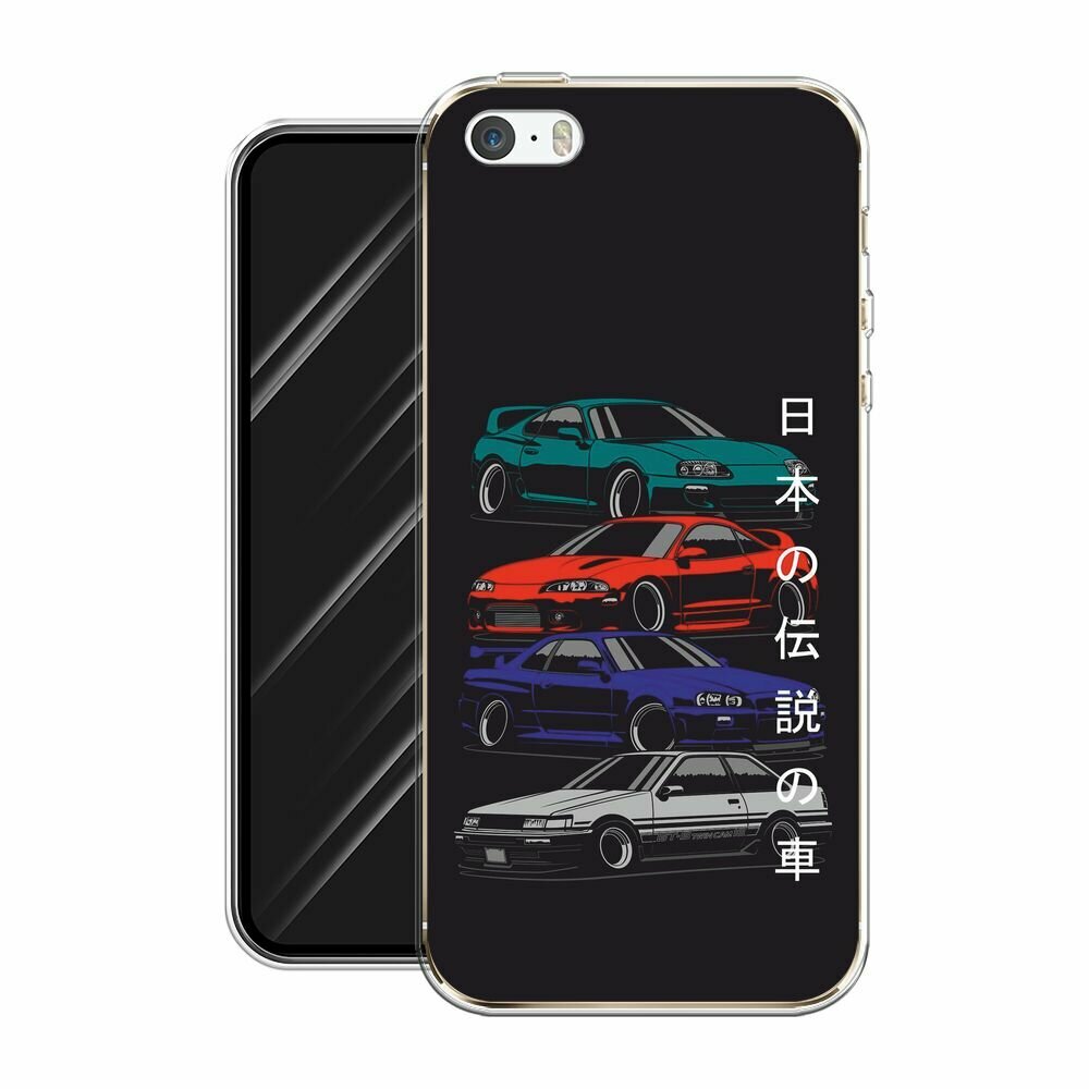 Чехол на Apple iPhone 5/5S/SE / Айфон 5/5S/SE с принтом "JDM Legend cars" — фото 1