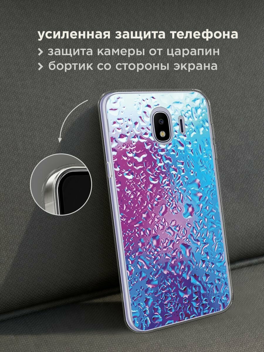 Чехол на Samsung Galaxy J4 / Самсунг Галакси Джей 4 с принтом "Капли на стекле" — фото 1