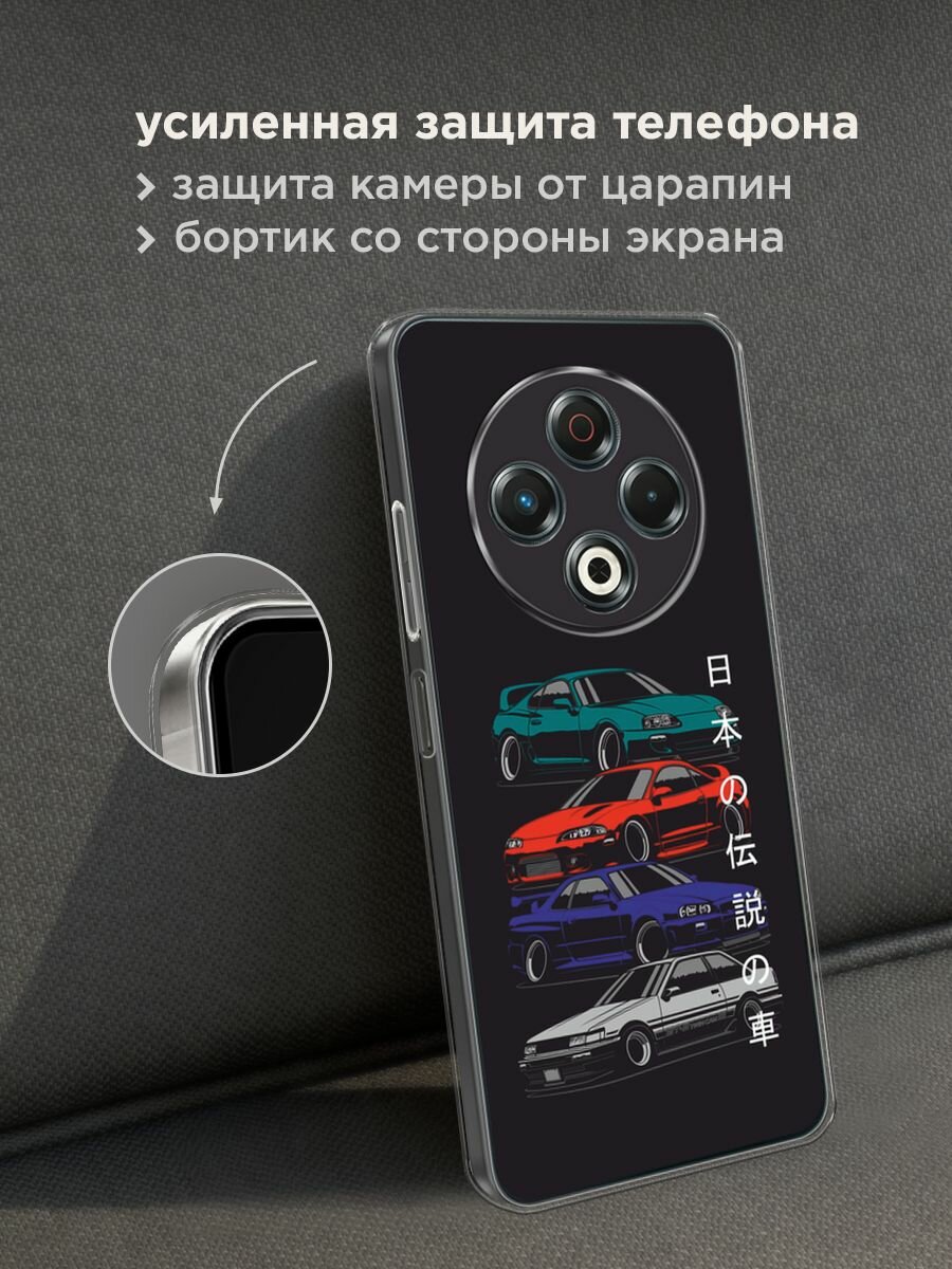 Чехол на Tecno Spark 30 / Текно Спарк 30 с принтом "JDM Legend cars" — фото 1