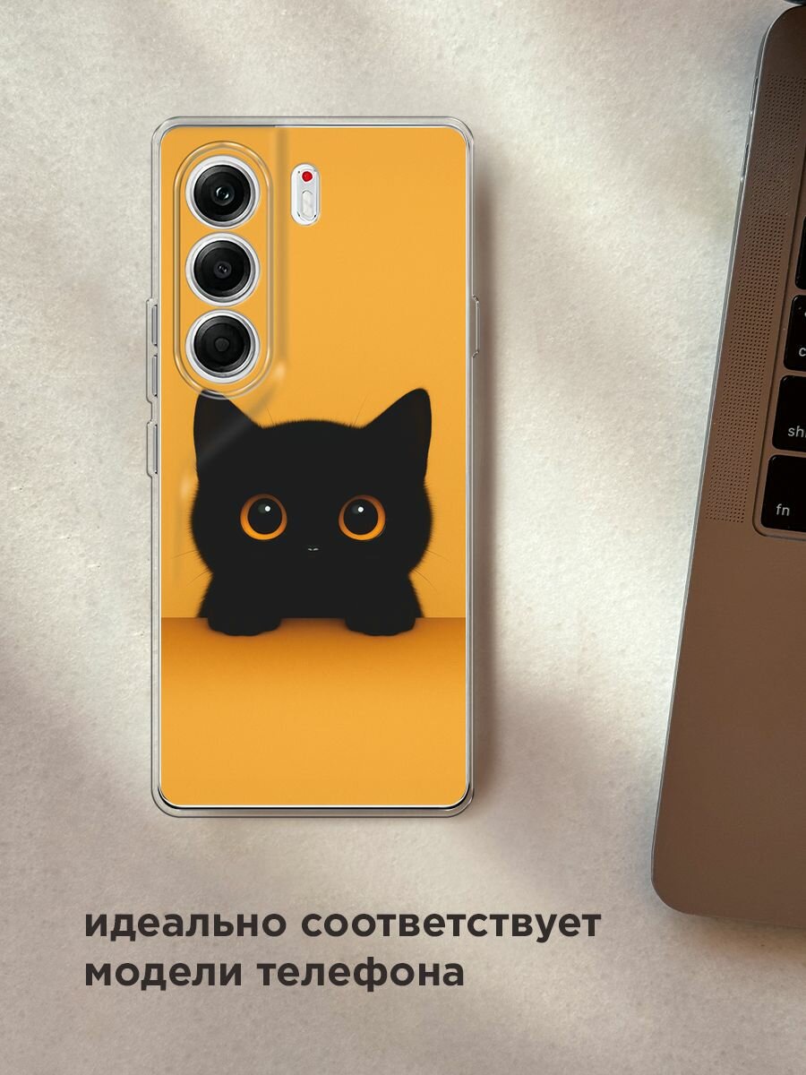 Чехол на Tecno Camon 40 Pro / Текно Камон 40 Про с принтом "Контрастный котик" — фото 1