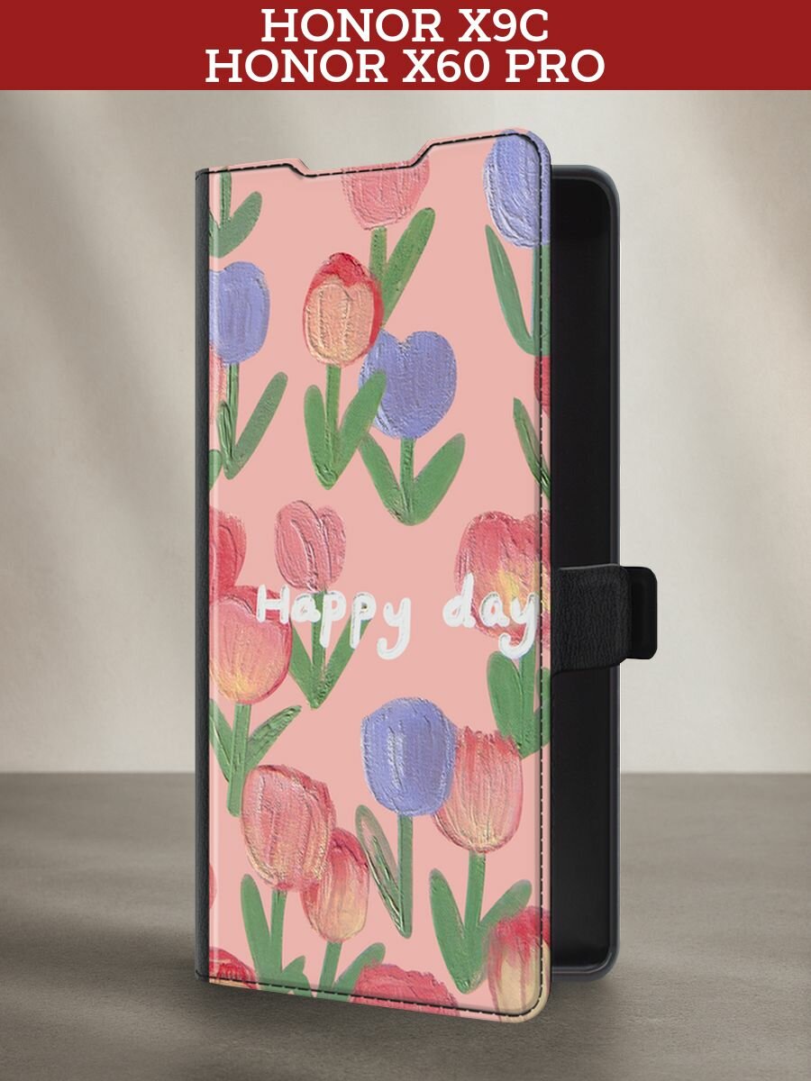 Чехол-книжка на Honor X9C/Honor X60 Pro / Хонор Х9С/Хонор Х60 Про с рисунком "Happy Day"