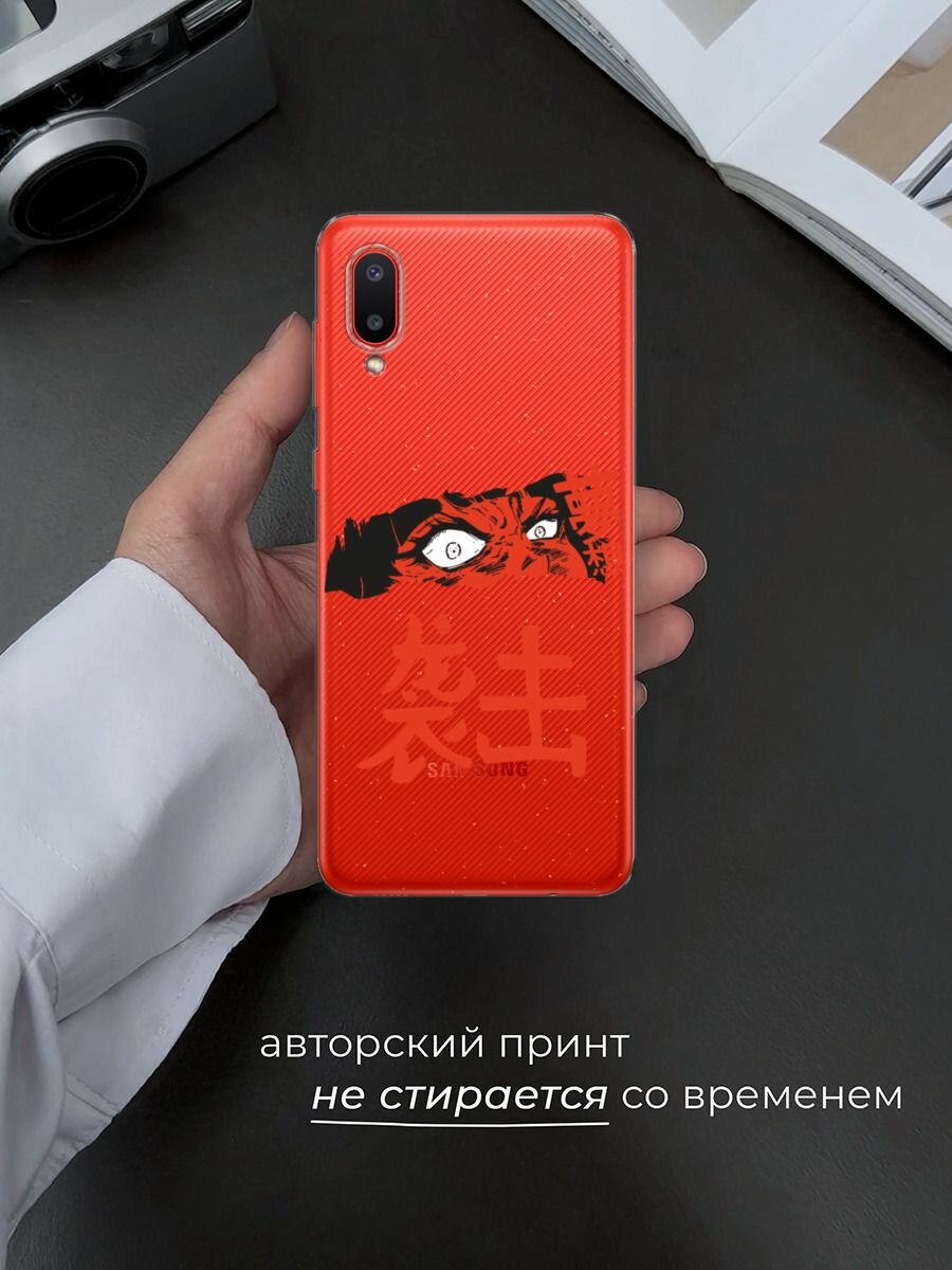 Чехол на Samsung Galaxy A02 / Самсунг Галакси А02 с принтом "Anime attack", прозрачный — фото 1