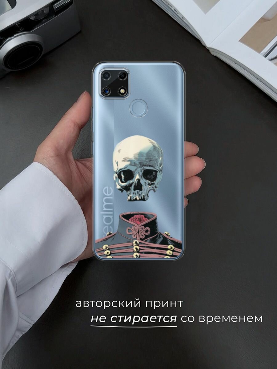 Чехол на Realme C25/C25s / Реалми С25/C25s с принтом "Гусар", прозрачный — фото 1