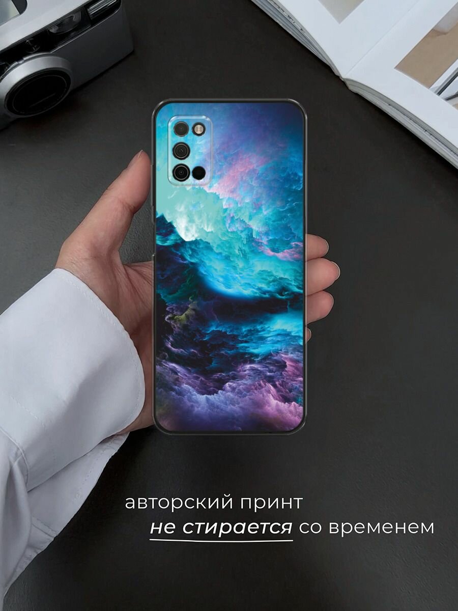 Чехол на Samsung Galaxy A03S / Самсунг Галакси A03S с принтом "Бирюзовое небо" — фото 1