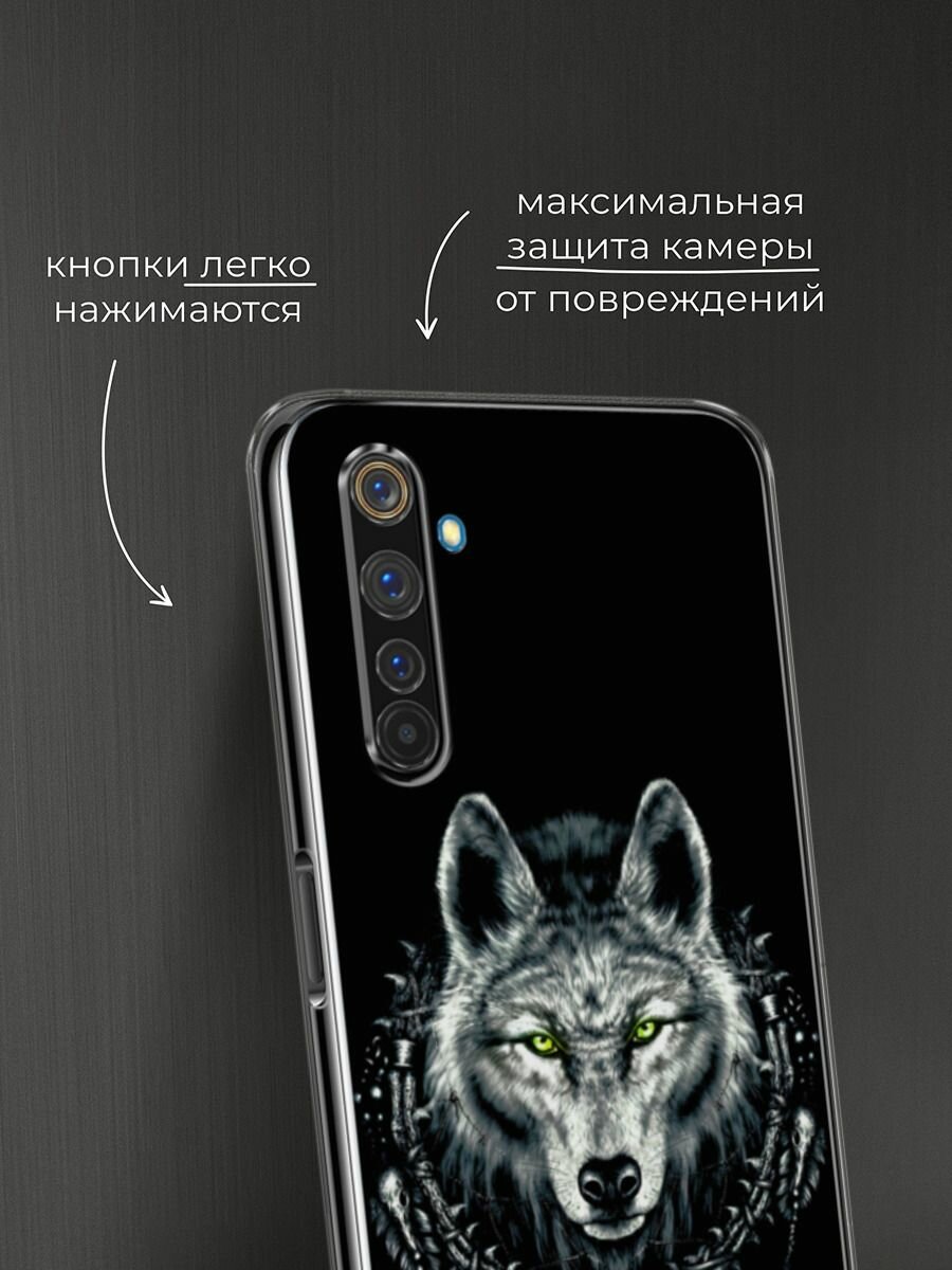 Чехол на Realme 6 Pro / Реалми 6 Про с принтом "Волк оберег" — фото 1