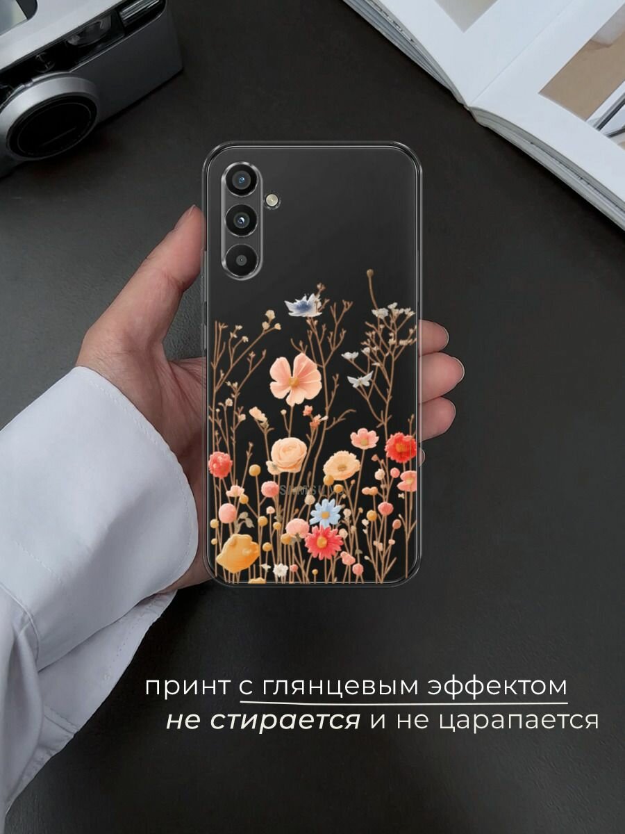 Чехол на Samsung Galaxy A34 / Самсунг A34 с принтом "Теплые полевые цветы" — фото 1