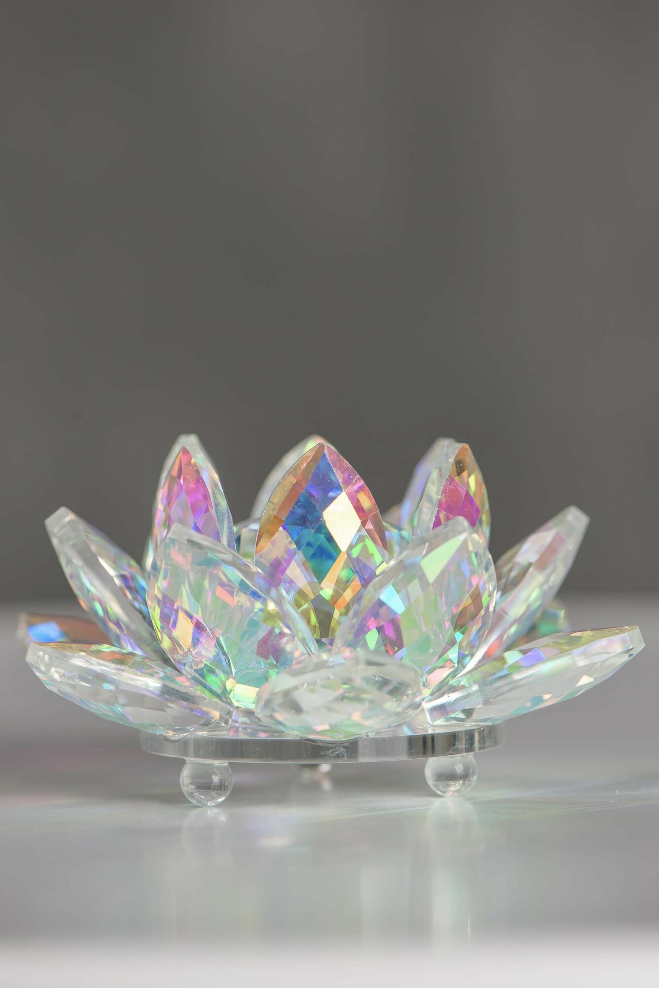 Хрустальная фигура "Лотос", 5,5 см, бесцветная, прозрачный, подарочная упаковка