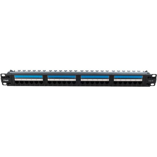 Патч-панель Filum FL-PP-5E24U1 19", 1U, Cat 5e, 24 порта RJ45 (8p8c), неэкранированная, Dual IDC (110/KRONE)