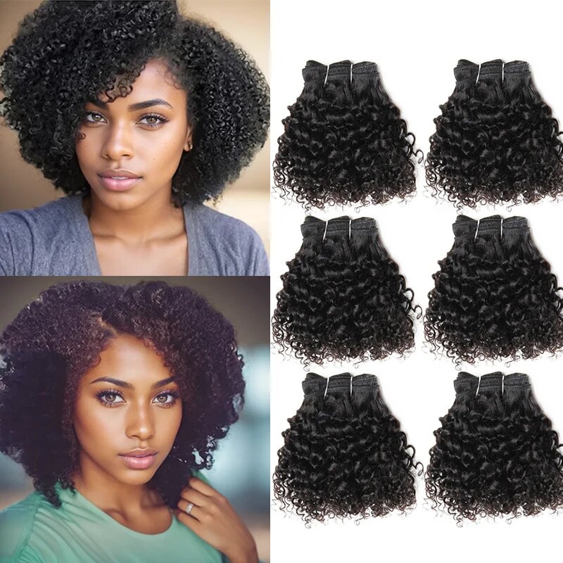 Двойные вьющиеся пряди DAYFLY 100% человеческие волосы, бразильские, 6 цветов 121212121212, 1B