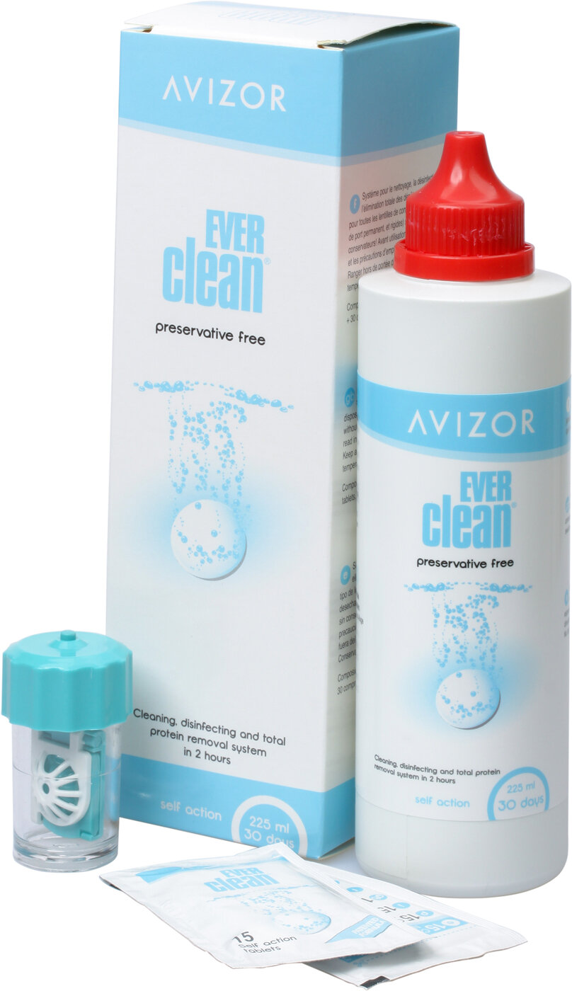 Пероксидный раствор, система для контактных линз Avizor Ever Clean (Авизор Эвер Клин) , 225 мл (срок годности январь 2027г.)