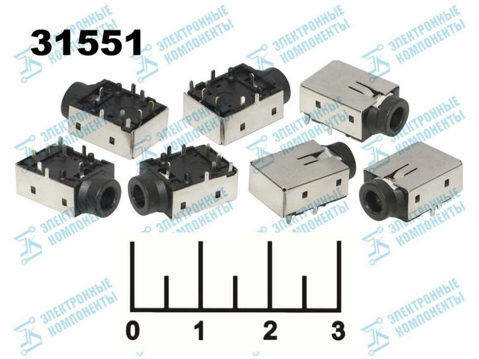 Разъем AUD 3.5 гнездо стерео на плату (3EY 2703BG)