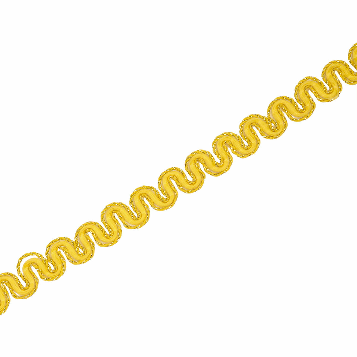 Тесьма для рукоделия вязаная отделочная, змейка, 10 мм × 10 м, цвет желтый/золотистый