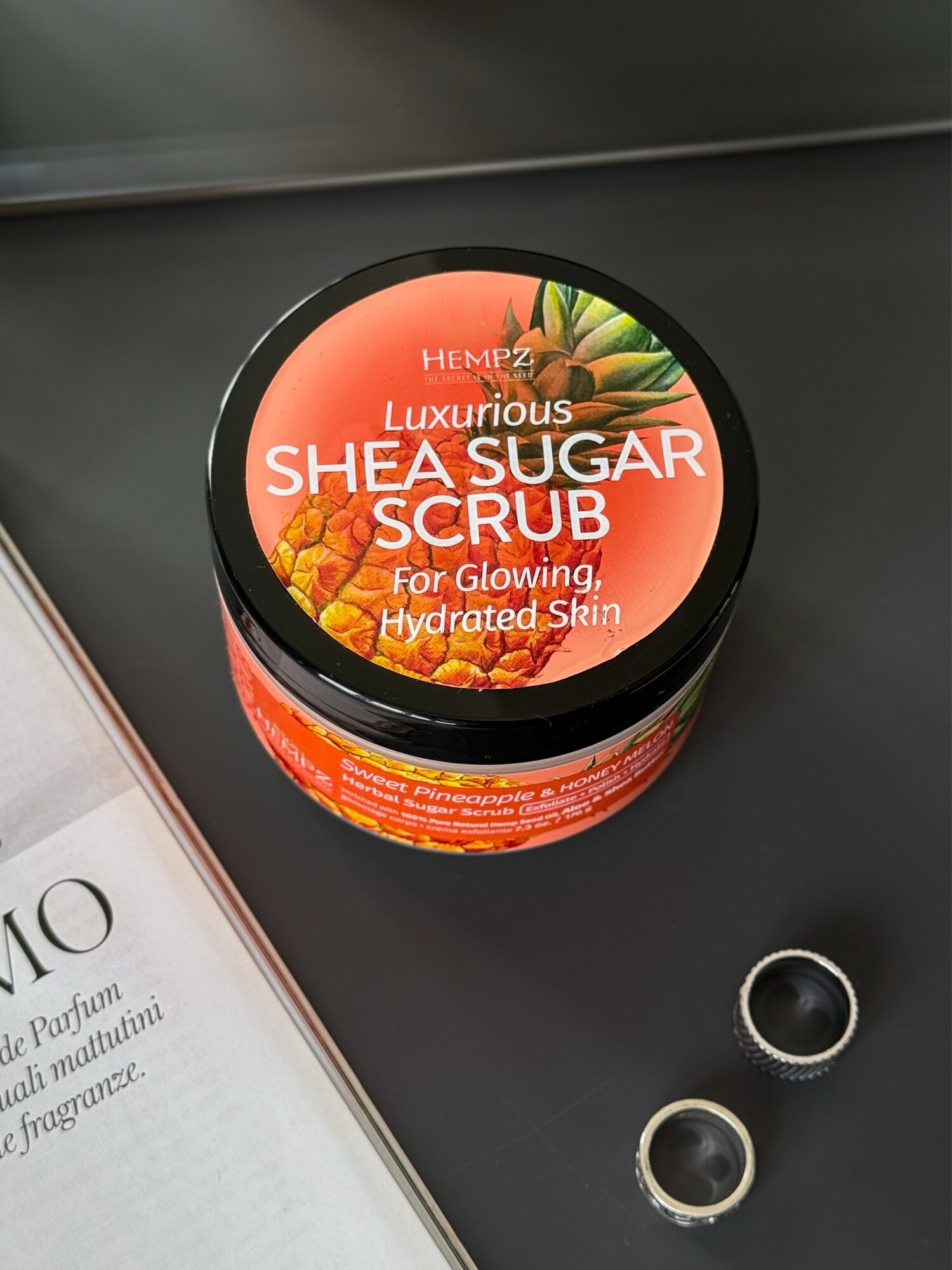 HEMPZ Sweet Pineapple & Honey Melon Herbal Sugar Scrub Cкраб сахарный для тела Ананас и Медовая Дыня, 56г