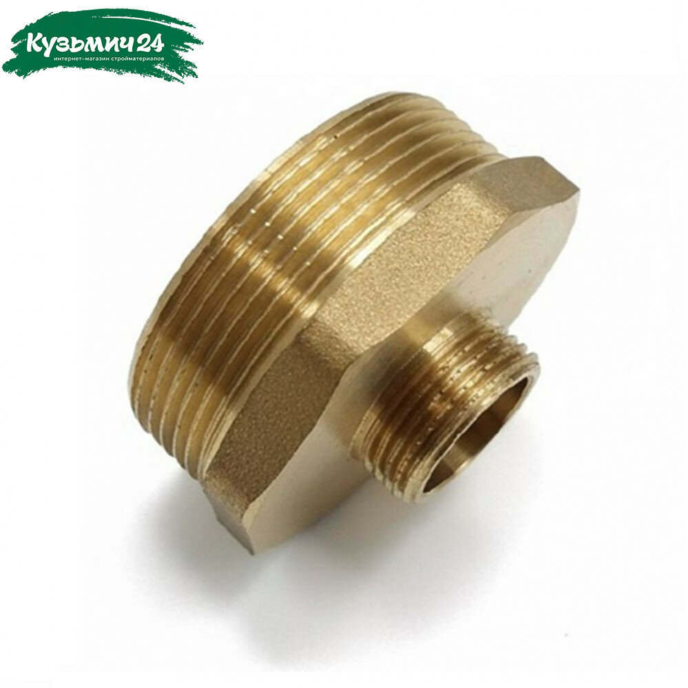 Ниппель резьбовой, НР 2"х3/4", переходной, латунь никелированная