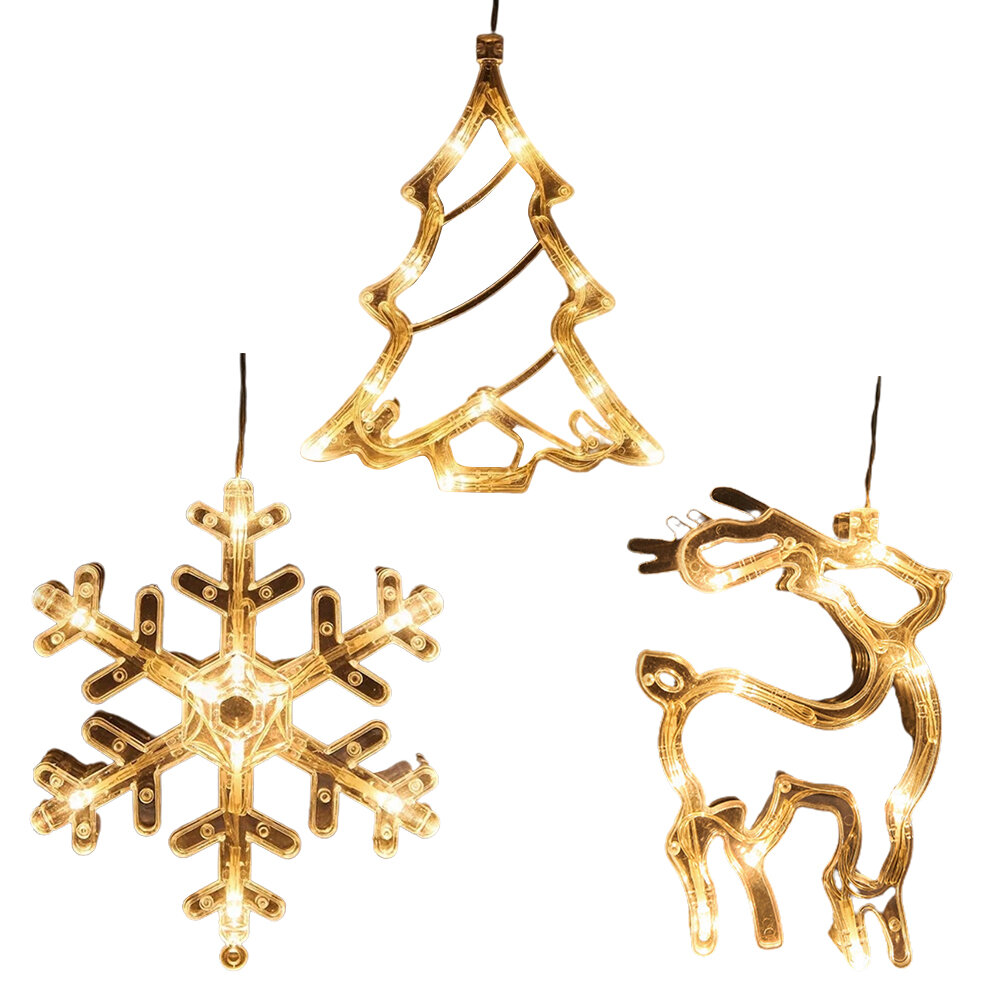 Светодиодные рождественские гирлянды на присосках для окон, люстра, декоративная гирлянда, украшение для рождественского декора.