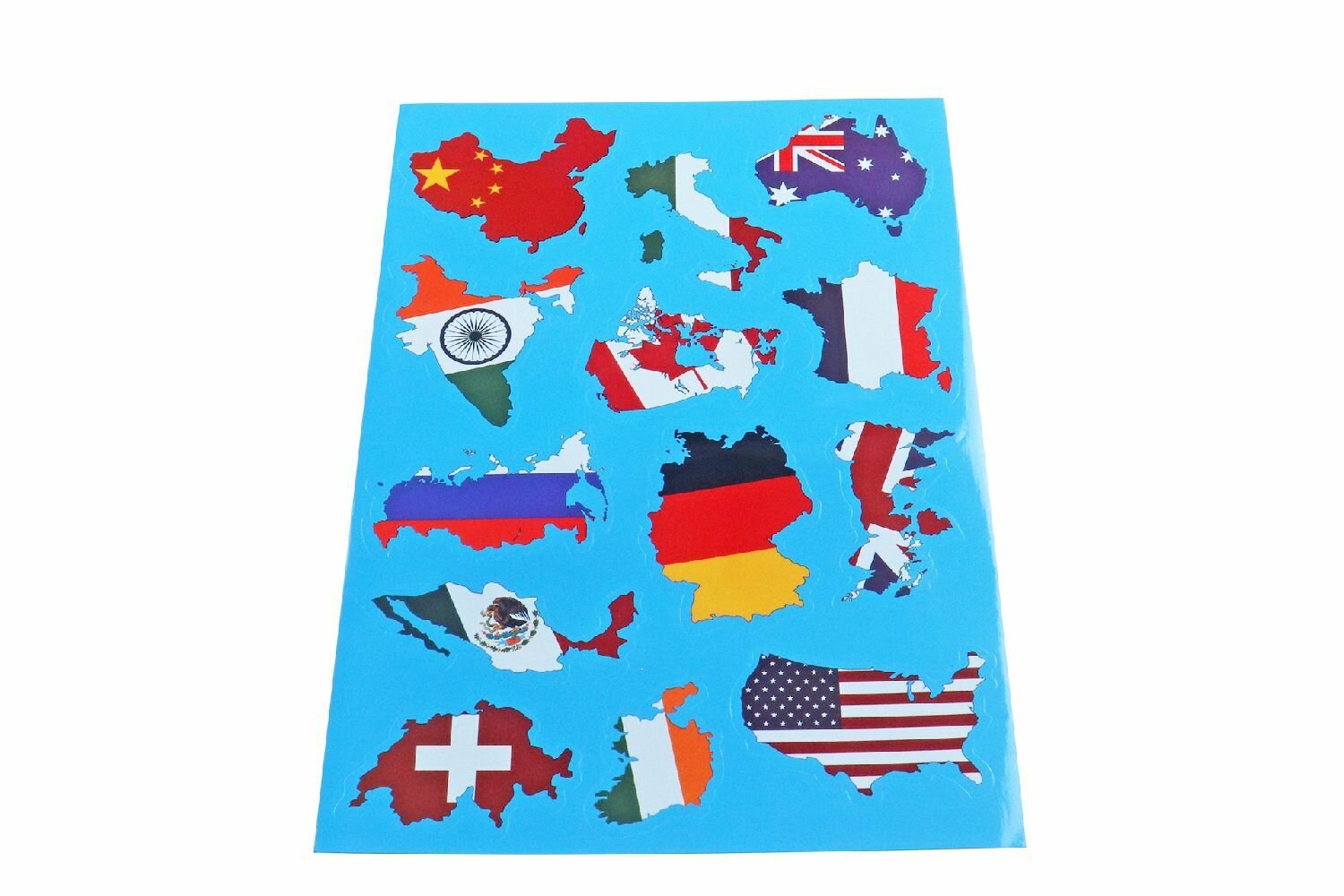 Наклейки: флаги в виде материков MV22A4C002 (13 элементов)(21х30)