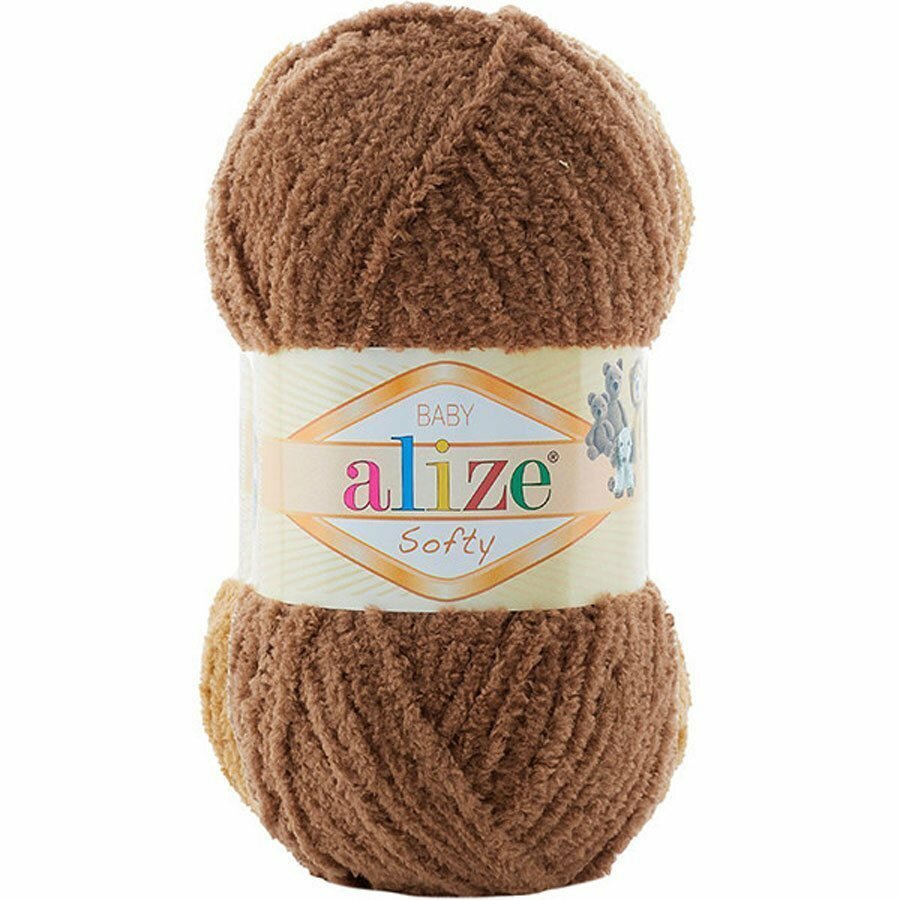 Пряжа Alize SOFTY 321 св. коричневый (5 мотков)