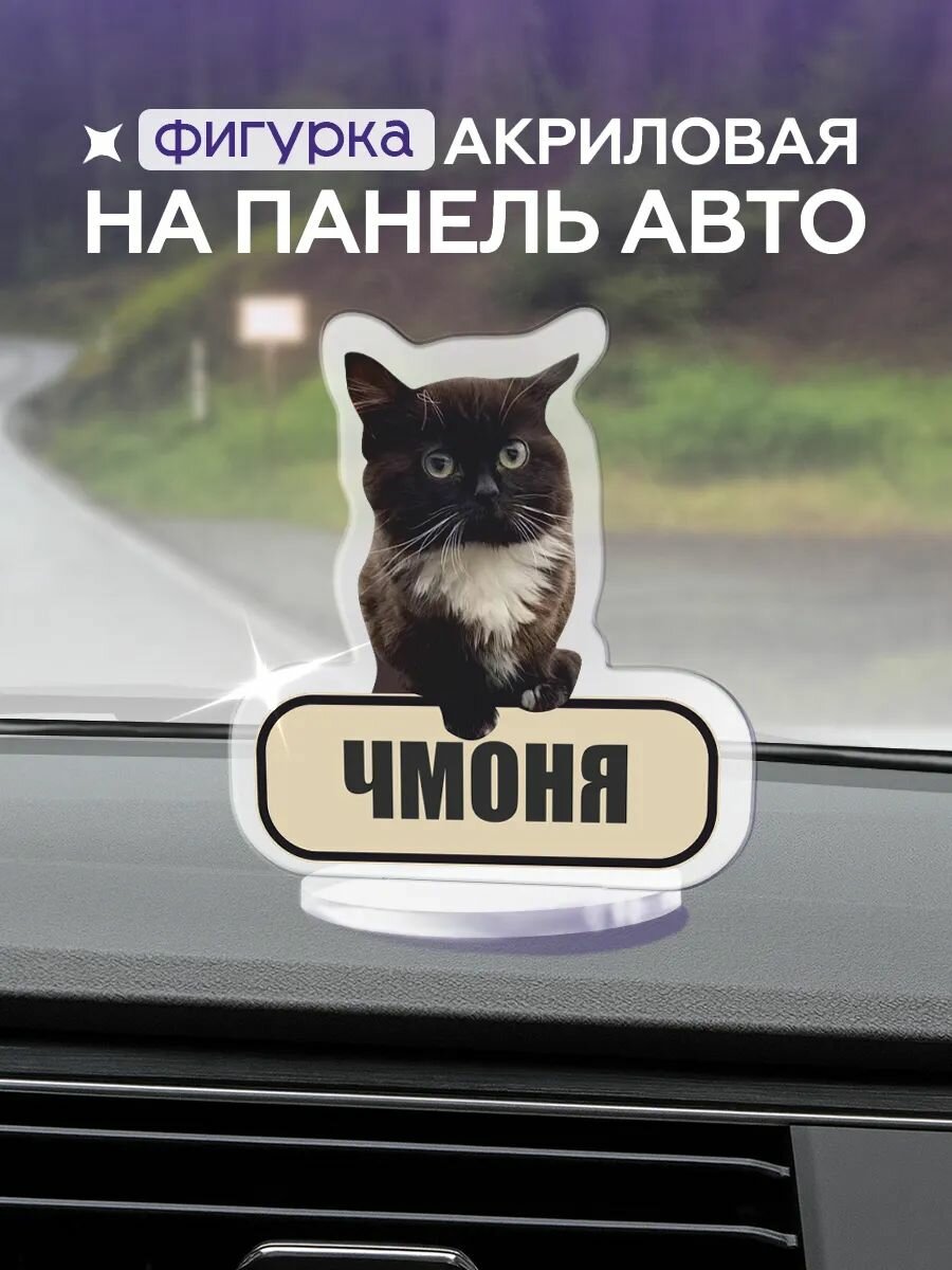 Акриловая фигурка на панель авто мем котик Чмоняяркая печатль, украшение для стола.