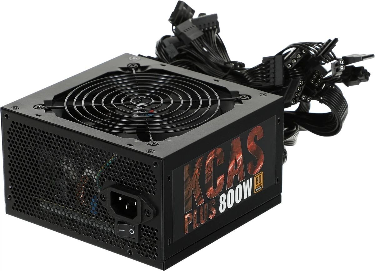 Блок питания Aerocool ATX 800W KCAS-800W PLUS 80+ bronze (24+4+4pin) APFC 120mm fan 7xSATA RTL