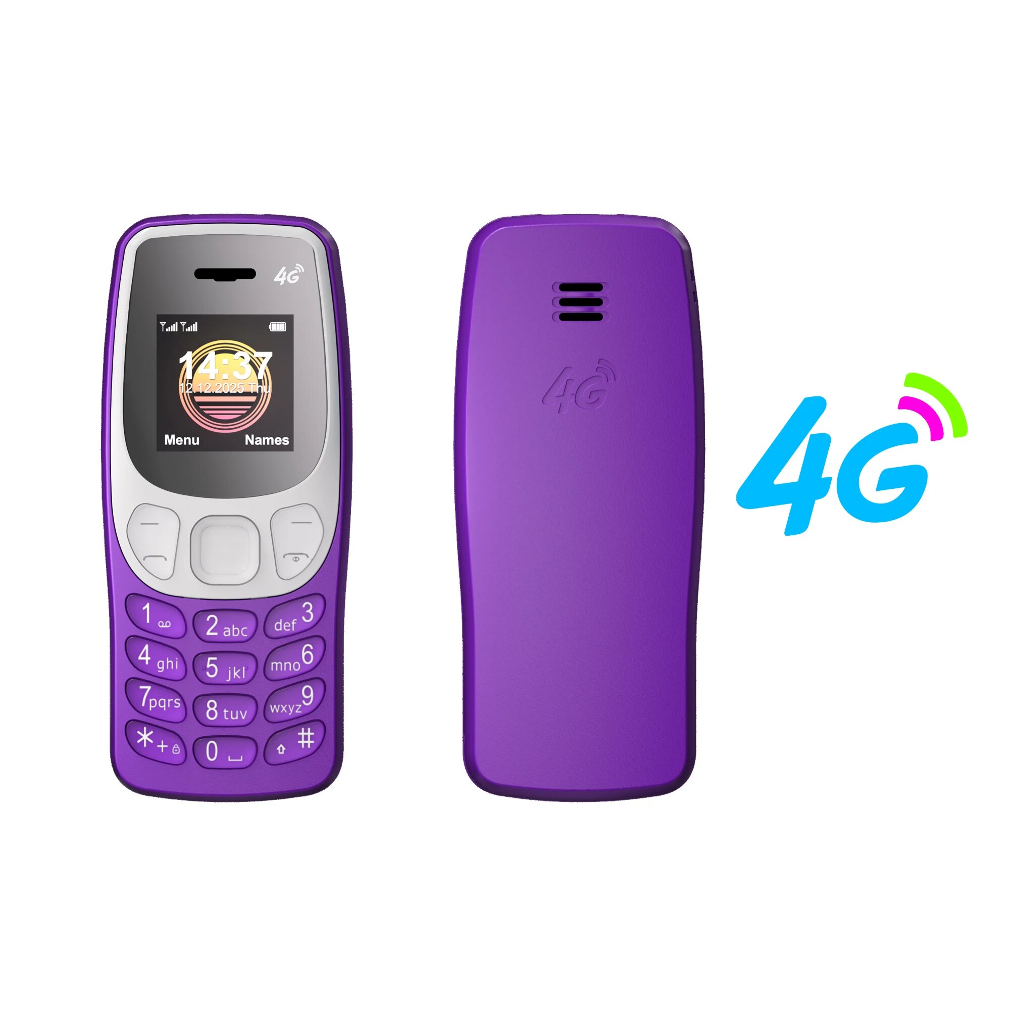 Мобильный Телефон SERVO BM80 4G LTE С Кнопочным Управлением, Фиолетовый, Фиолетовый, purple