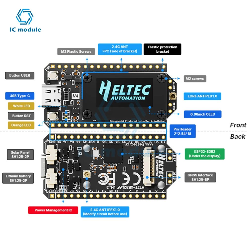 WiFi LoRa 32 V4 модуль diymore, Standard — фото 1