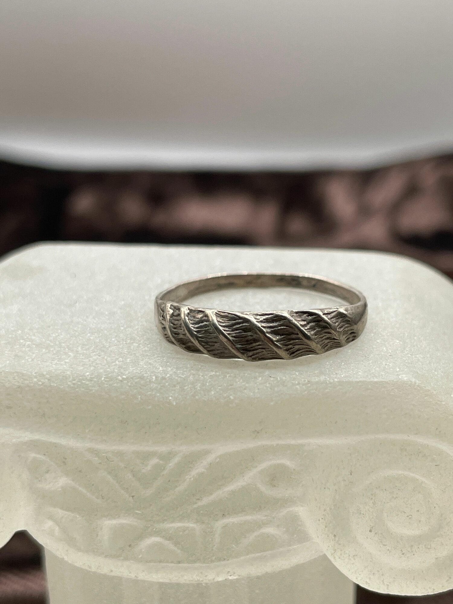 Винтажное кольцо мельхиоровое, серебрение, клеймо, размер 19