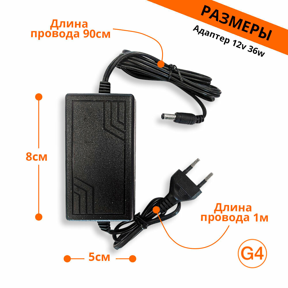Сетевой адаптер блок питания 3а 36вт 12в ip20 Giant4