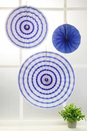 Набор складных декоративных украшений табби: марин БЛЮ, бумага, 20-40 см, 3 шт, Koopman International 491020660