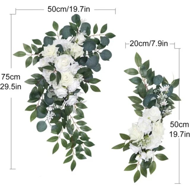 Искусственные свадебные арки из шелка 2 шт, Белый