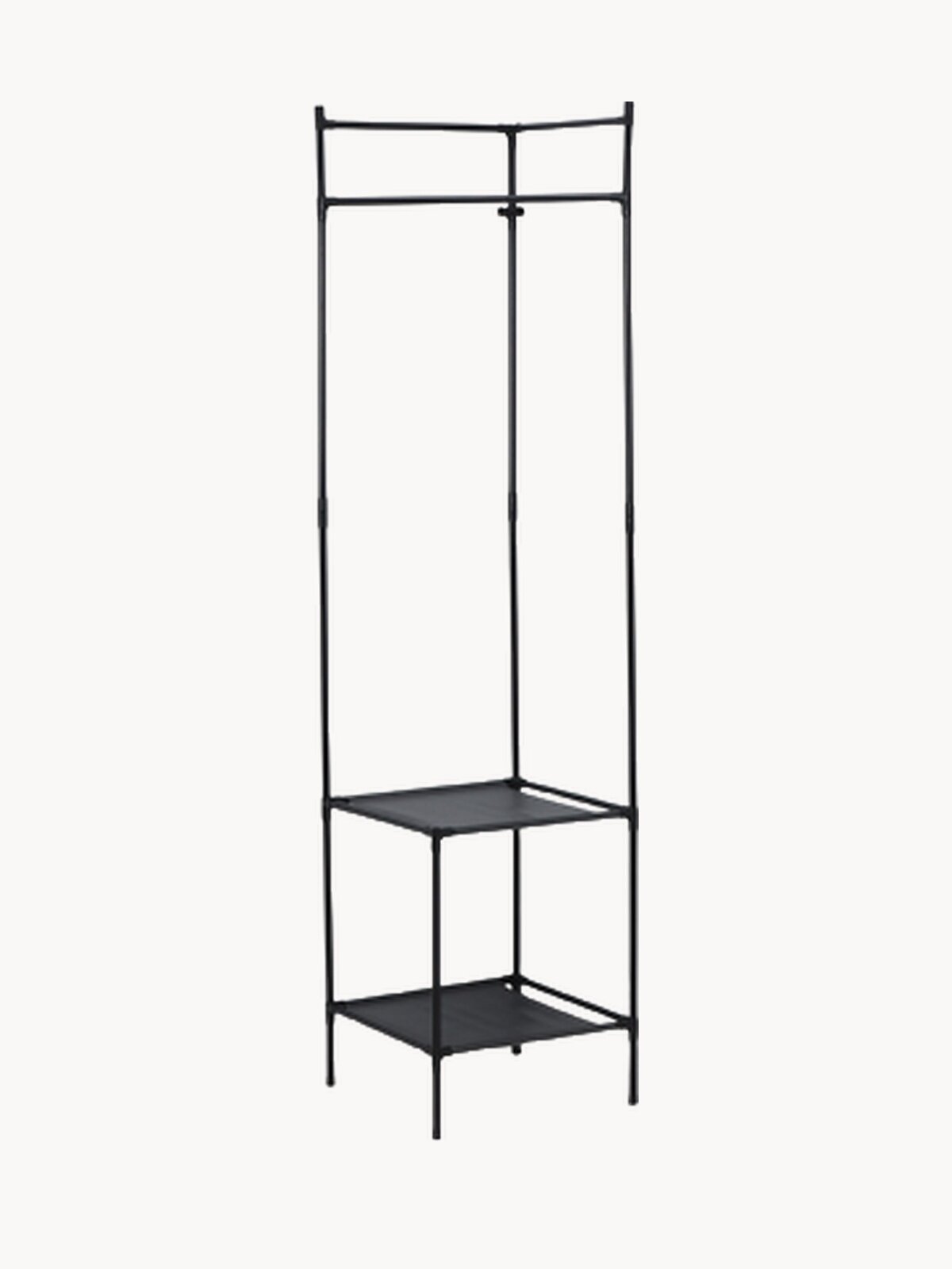 Стойка для одежды угловая, с полками LaDоm, 2 яруса, 45×60×180 см. цвет чёрный