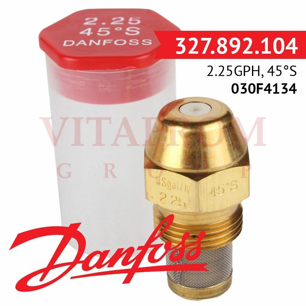 Форсунка Danfoss 2.25GPH, 45S, 030F4134, S- образная форма распыла, угол 45 градусов, для дизеля