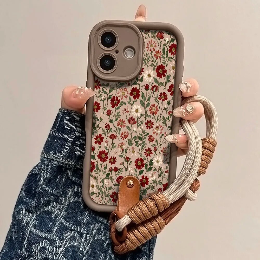Чехол со шнурком на запястье для Xiaomi 15T 14T 13T 12T 11T Pro 17 15 Сяоми 13T Про, CoffeePK-Hua034