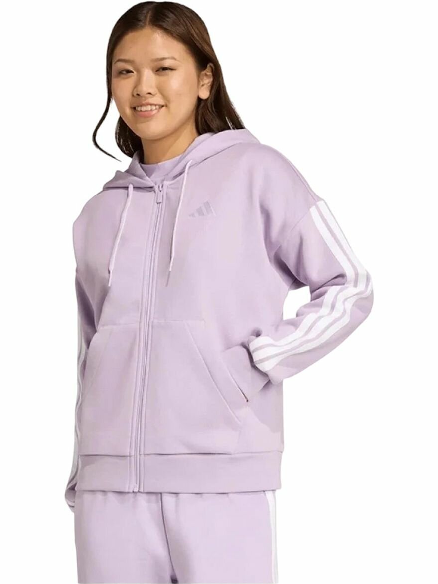 Толстовка спортивная Essentials 3-Stripes Fleece Full Zip Hoodie W