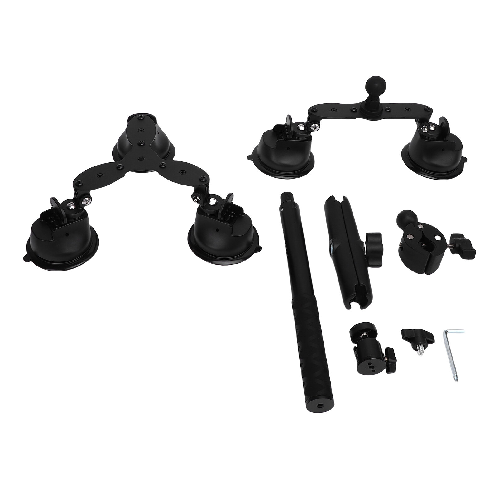 Комплект автомобильного крепления на присоске 5 в 1, внешнее автомобильное крепление с запасной палкой для селфи длиной 115 см для экшн-камер Insta360 X5 X4 X3 X2 RS