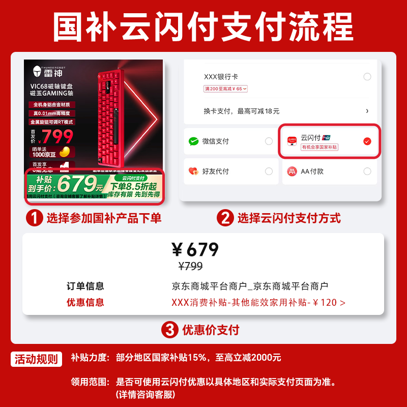 ThundeRobot VIC68 Magnetic Axis Keyboard Flagship E-sports Aluminum Alloy CNC Full Key Hot Swap RT Web Drive Fearless Contract Magnetic Jade Axis Color Changing Purple