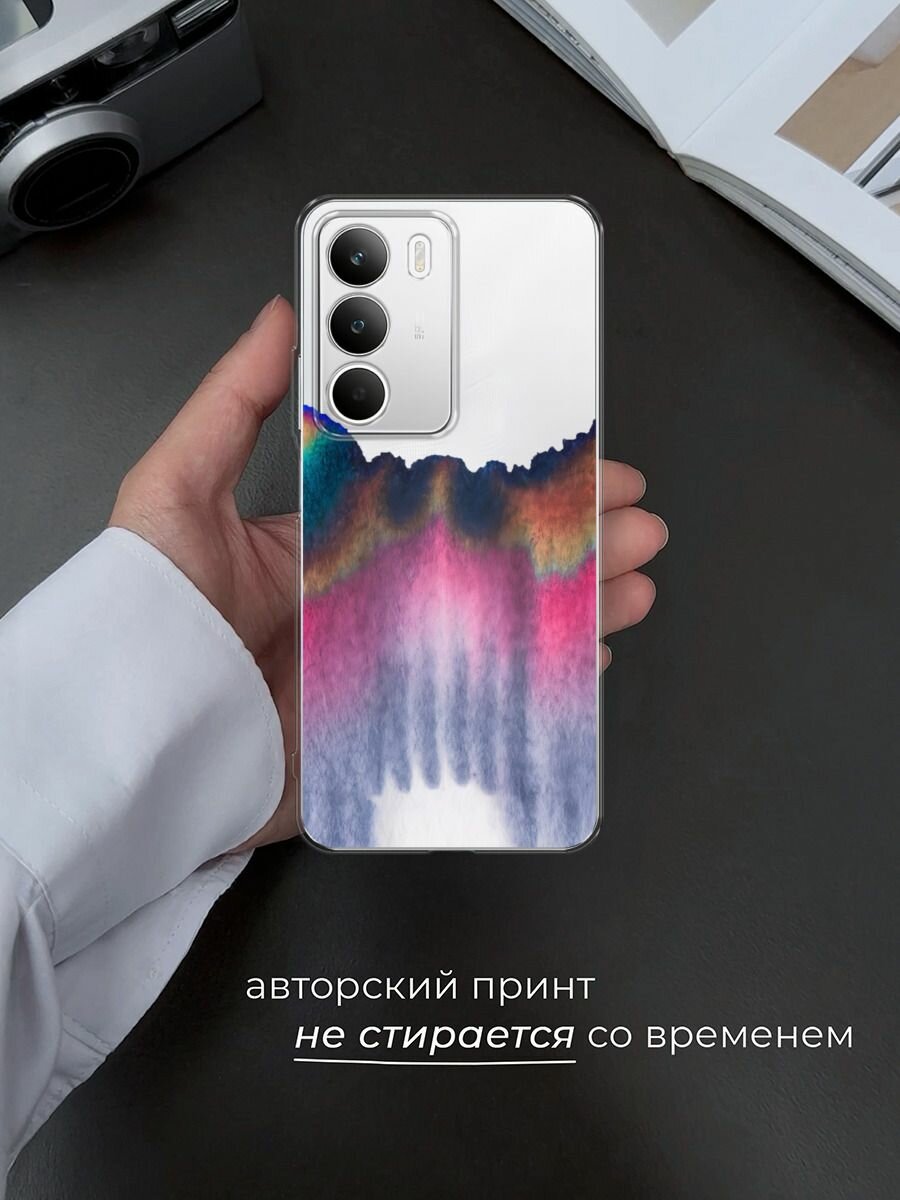 Чехол на Realme C71/P3 Lite 4G / Реалми С71/P3 Лайт 4G с принтом Акварельная абстракция, прозрачный — фото 1