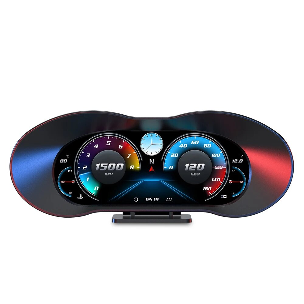 OBD2 GPS Двойная Система HUD P5 Цифровой Спидометр Измеритель Наклона Бортовой Компьютер Одометр Об/мин Температура Воды Турб.