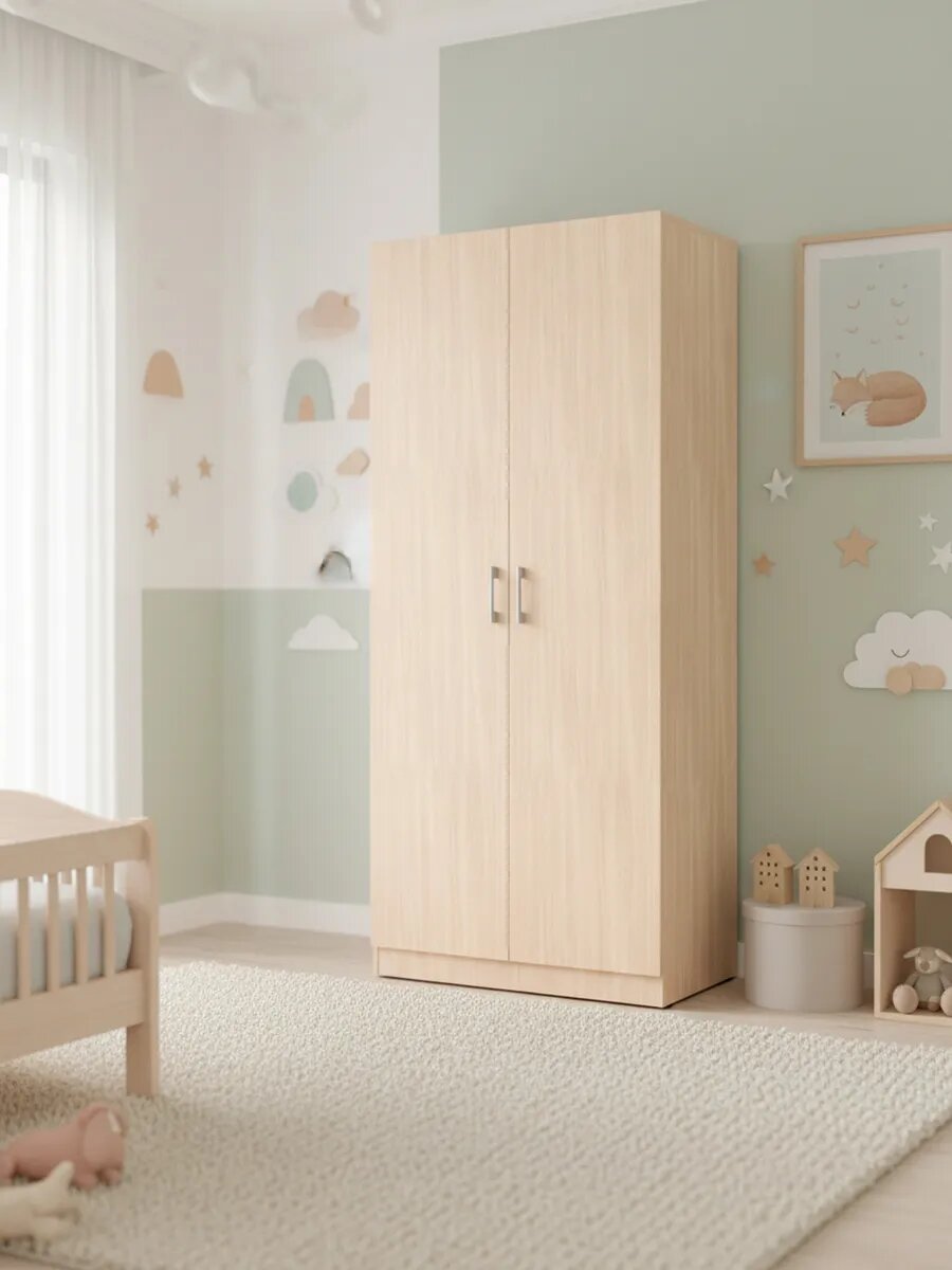 Шкаф FRESTER распашной деревянный с полками для одежды в спальню, от производителя